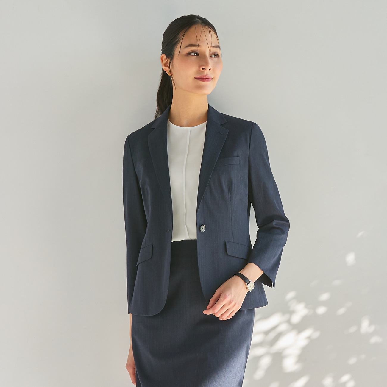 エアーテックスパンセットアップ ノッチジャケット 9分袖 織柄|O42_9251679 - ORIHICA 公式通販