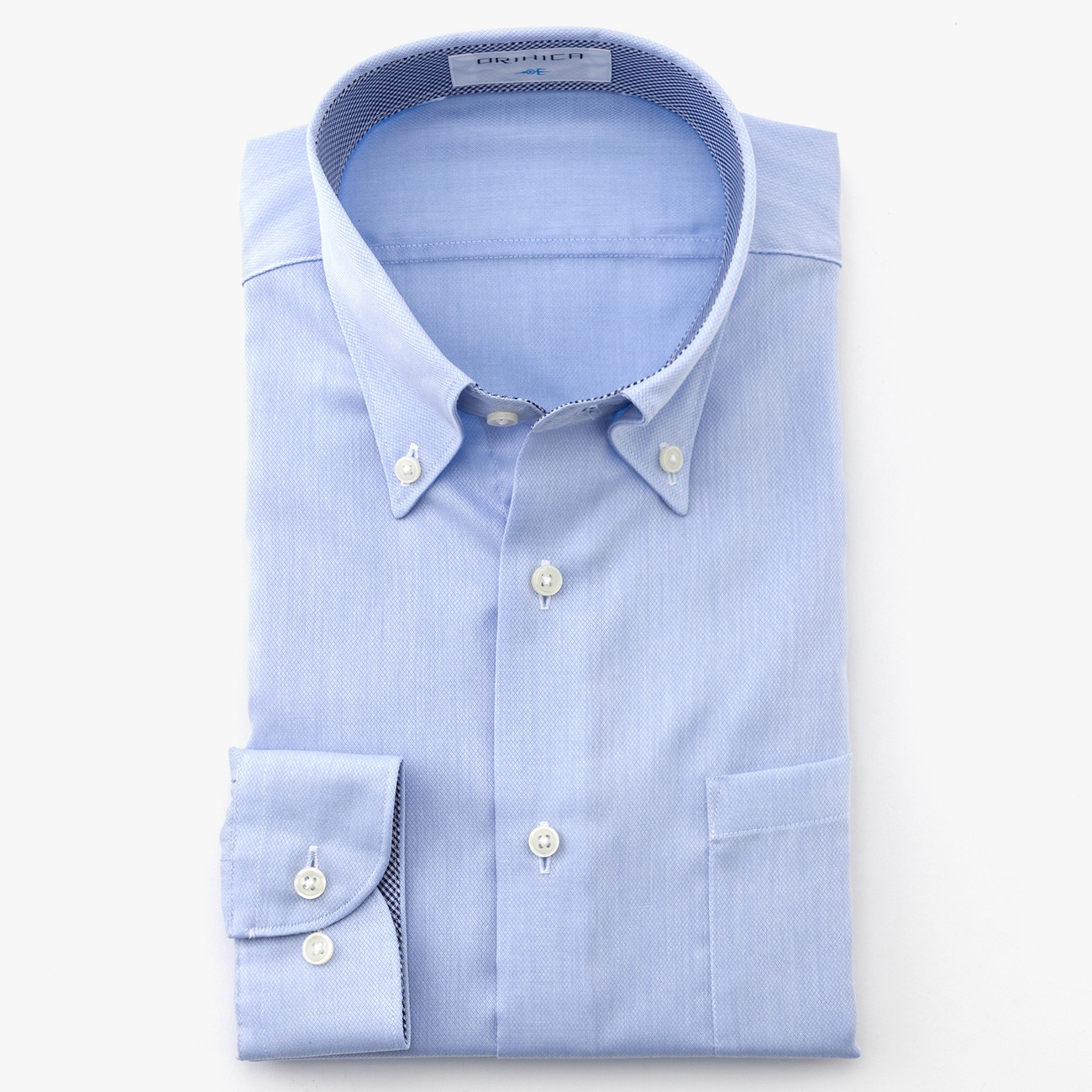 スーパークールノンアイロンシャツ 綿100% ボタンダウン 織柄|O49_MSLB3529 - ORIHICA 公式通販