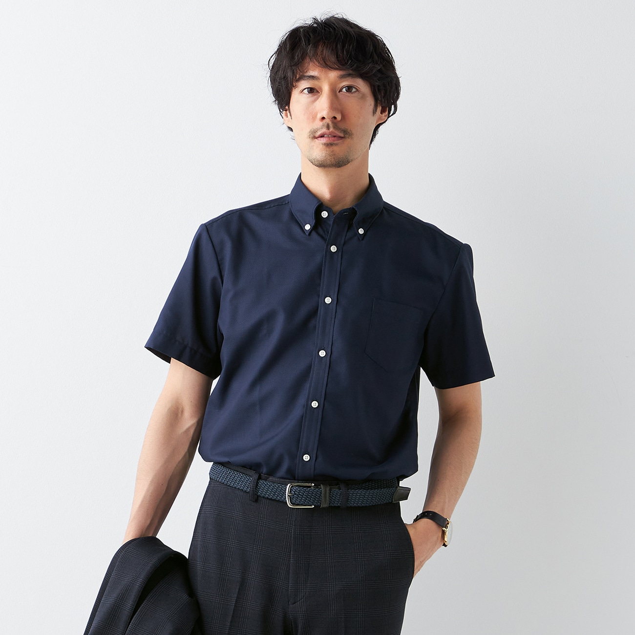 [アウトレット]ドビー無地 半袖ボタンダウン ビジカジシャツ|O64_64SUTJ330 - ORIHICA 公式通販