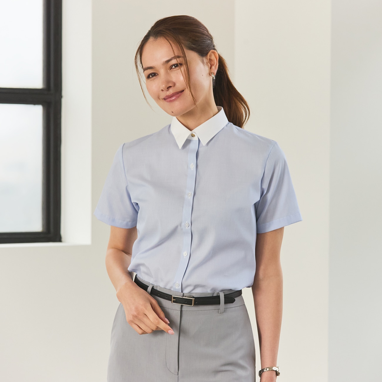 SUPER NON-IRON COTTONシャツ 半袖 クレリック|O74_NBRHSS-61 - ORIHICA 公式通販